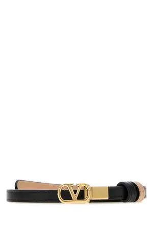 Valentino Garavani Leather Reversible Belt - Black