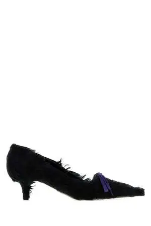 Prada Embellished Satin Pumps - Black