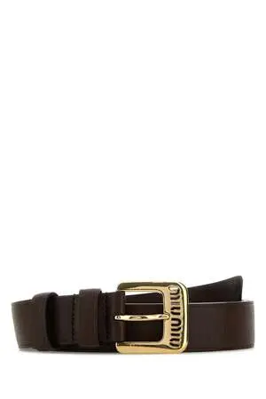 Miu Miu Leather Belt - Brown
