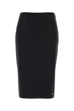 Miu Miu Stretch Poplin Skirt - Black