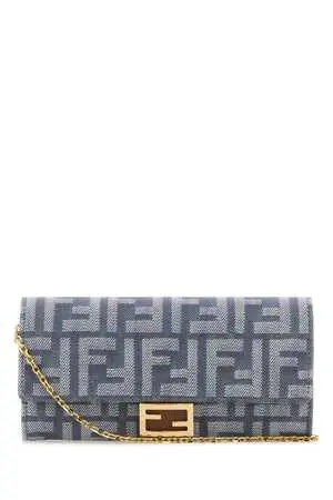 Fendi Embroidered Denim Wallet - Multicolor