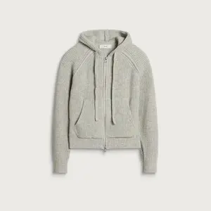 DUNST Hooded Knit Cardigan - Grey