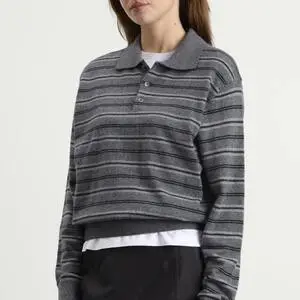 DUNST Collared Striped Sweater