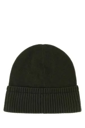 Moncler Olive Wool Blend Beanie Hat
