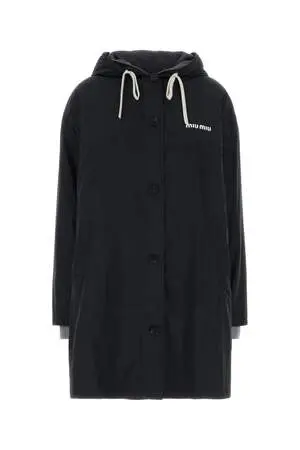Miu Miu Polyester Blend Parka - Black