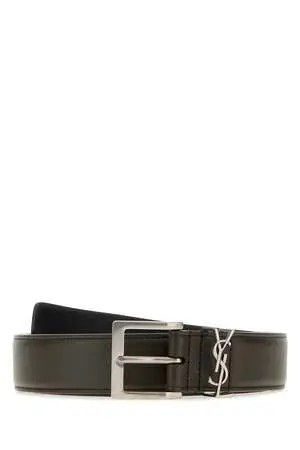 Saint Laurent Dark Leather Belt - Brown