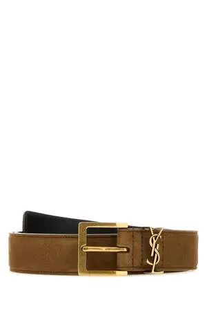 Saint Laurent Camel Suede Belt