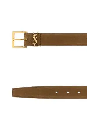 Saint Laurent Camel Suede Belt