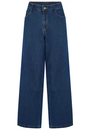 SUGARHILL BRIGHTON Blue Justina Denim Wide Leg Trousers Indigo
