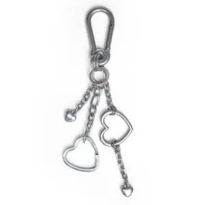 BYWOLFGANG Love U Heart Charm Carabiner Keychain - Silver
