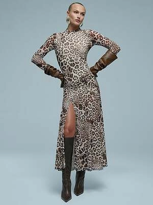 Victoria's Secret Bardot Lea Printed Mesh Dress - Print