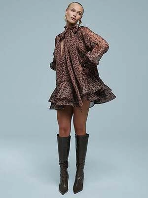 Victoria's Secret Bardot Adrie Babydoll Mini Dress - Print