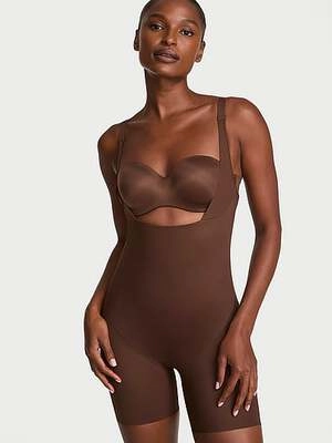 Victoria's Secret Vs X Leonisa Open-bust Mid-thigh Sculpting Bodysuit - Brown