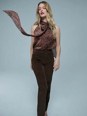 Victoria's Secret Bardot Arlette Neck Tie Printed Top