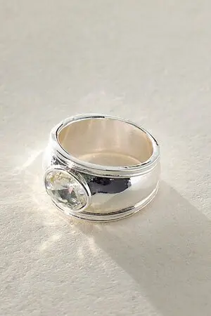 Free People Orbit Stone Pinky Ring Silver/crystal