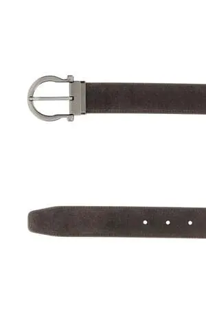 FERRAGAMO Suede Belt - Brown