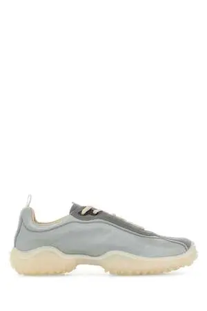 Miu Miu Grey Tech Fabric And Suede Bubble Sneakers - Gray