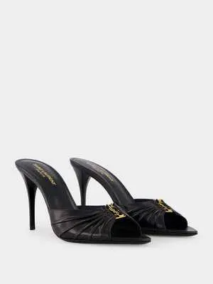 Saint Laurent Babylone Open Toe Mules - Black