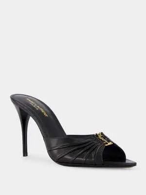 Saint Laurent Babylone Open Toe Mules - Black