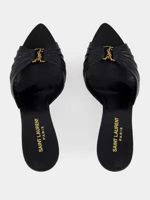 Saint Laurent Babylone Open Toe Mules - Black
