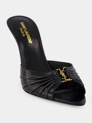 Saint Laurent Babylone Open Toe Mules - Black