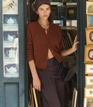 DÔEN Peroline Cashmere Cardigan - Ember