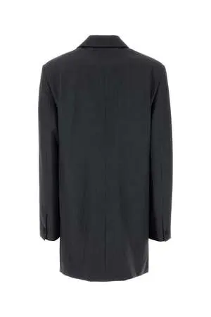 JIL SANDER Dark Grey Wool Blend Oversize Blazer