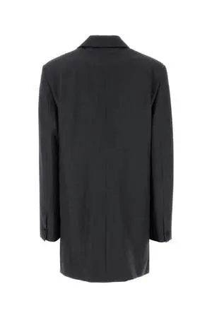 JIL SANDER Wool Blend Oversize Blazer - Gray