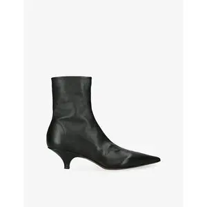 NEOUS Poera Stretch Leather Sock Ankle Boots - Black