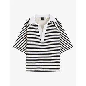 BOSS Striped Cotton-blend Polo Shirt - Open Miscellaneous