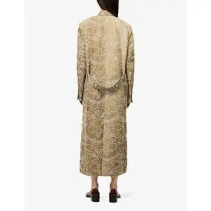 UMA WANG Camelot Double-breasted Floral-jacquard Woven Coat