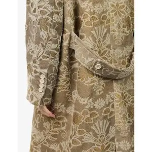 UMA WANG Camelot Double-breasted Floral-jacquard Woven Coat