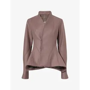 Rick Owens Moog Peplum-hem Wool-blend Jacket - Grape