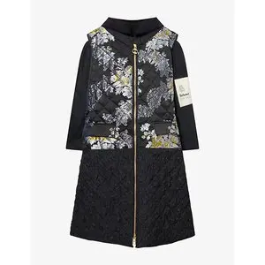 Erdem X Barbour Pandora Embroidered-jacquard Waxed-cotton Gilet Coat - Black
