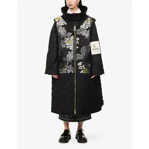 Erdem X Barbour Embroidered Jacquard Waxed Cotton Gilet Coat
