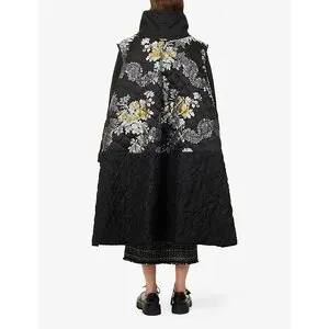Erdem X Barbour Embroidered Jacquard Waxed Cotton Gilet Coat