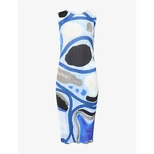 Issey Miyake Roll Patterned Knitted Midi Dress
