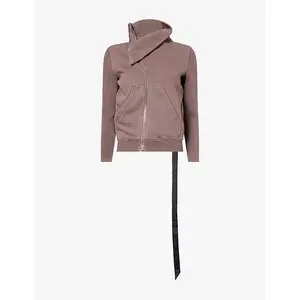 Rick Owens Mountain Zipped Cotton Sweatshirt - Grape
