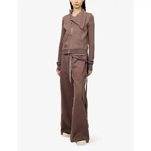 Rick Owens Mountain Zipped Cotton Sweatshirt - Grape