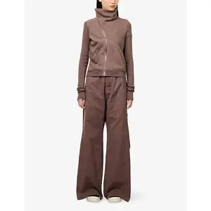 Rick Owens Mountain Zipped Cotton Sweatshirt - Grape