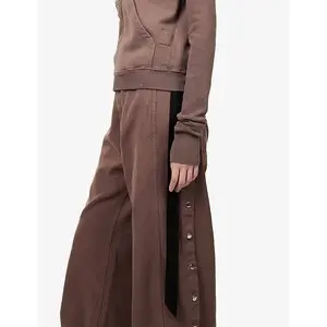 Rick Owens Mountain Zipped Cotton Sweatshirt - Grape
