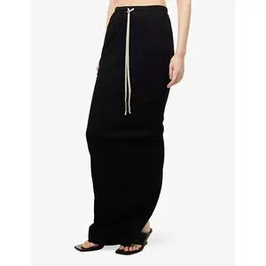 Rick Owens Pillar Draped Cotton Maxi Skirt