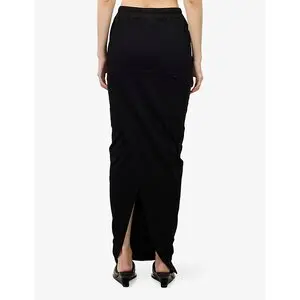 Rick Owens Pillar Draped Cotton Maxi Skirt