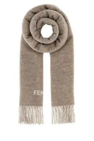 Fendi Dove Grey Cashmere Scarf - Gray