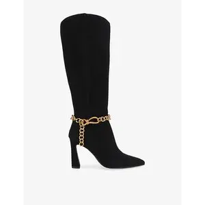 Steve Madden Skorcher Suede Heeled Knee-high Boots - Black