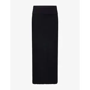 Rick Owens Calf Bias Knitted Cady-crepe Maxi Skirt - Black