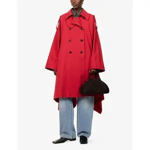 ROHE FRAMES Double-breasted Cotton Cape Trench Coat