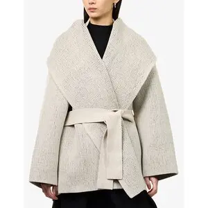 CFCL Inlay Draped Knitted Wool And Cashmere-blend Coat