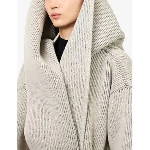 CFCL Inlay Draped Knitted Wool And Cashmere-blend Coat