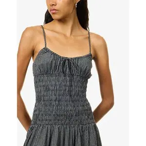 Dissh Lila Checked Cotton Midi Dress